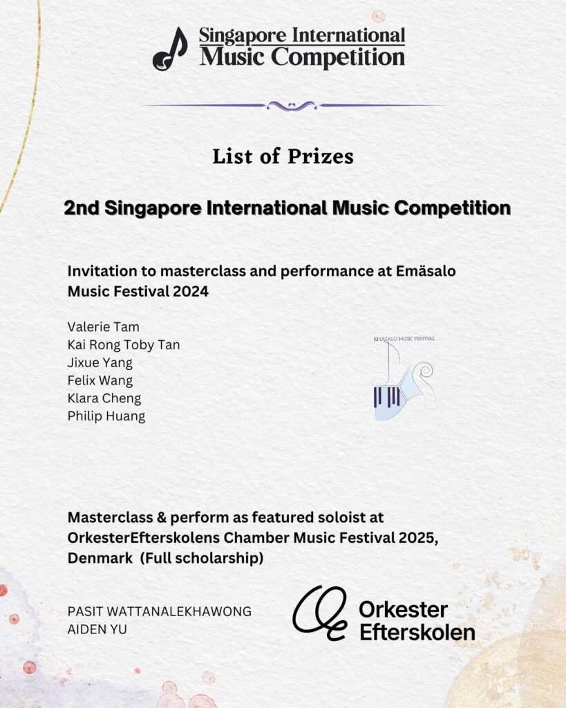 PRIZES 2023 – Singapore International Music Competition